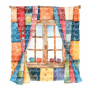10 Windows Clipart Bundle, PNG & JPG, Printable Patchwork Window ...