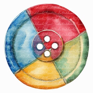 10 Buttons Clipart Bundle, PNG & JPG, Printable Patchwork Button ...