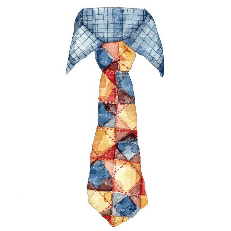 10 Ties Clipart Bundle, PNG & JPG, Printable Patchwork Tie ...