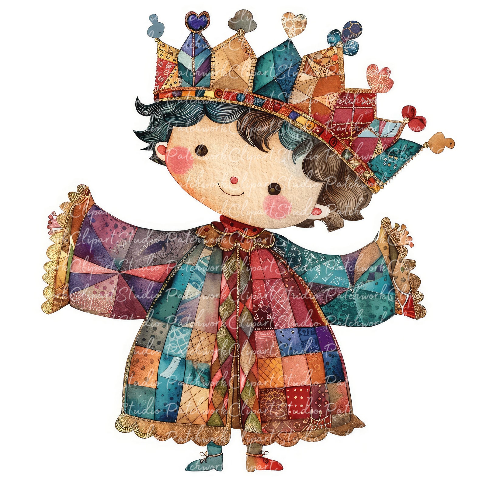 10 Prince Clipart Bundle, PNG & JPG, Printable Patchwork King ...