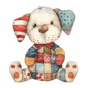 10 Dogs Clipart Bundle, PNG & JPG, Printable Patchwork Dog ...