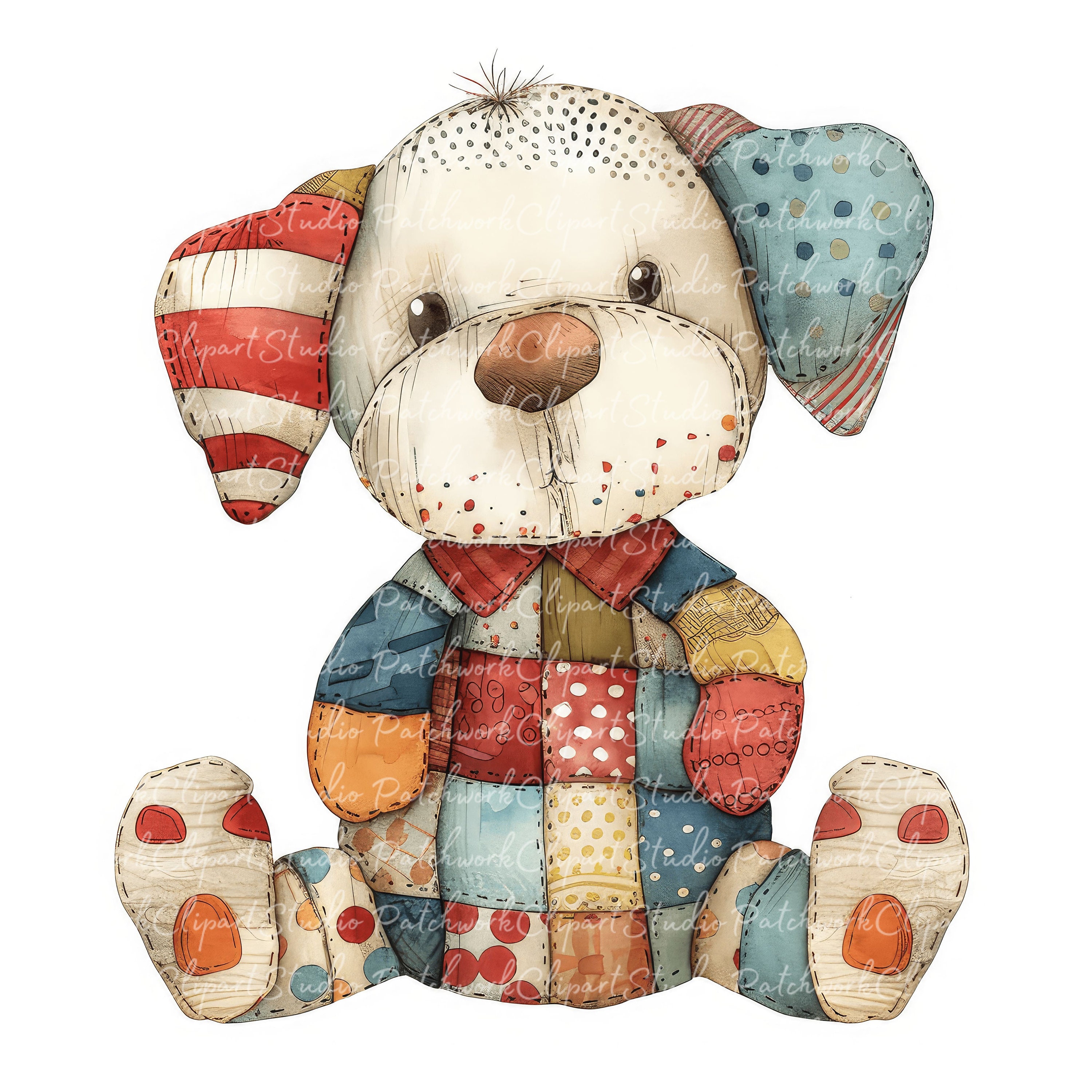 10 Dogs Clipart Bundle, PNG & JPG, Printable Patchwork Dog ...