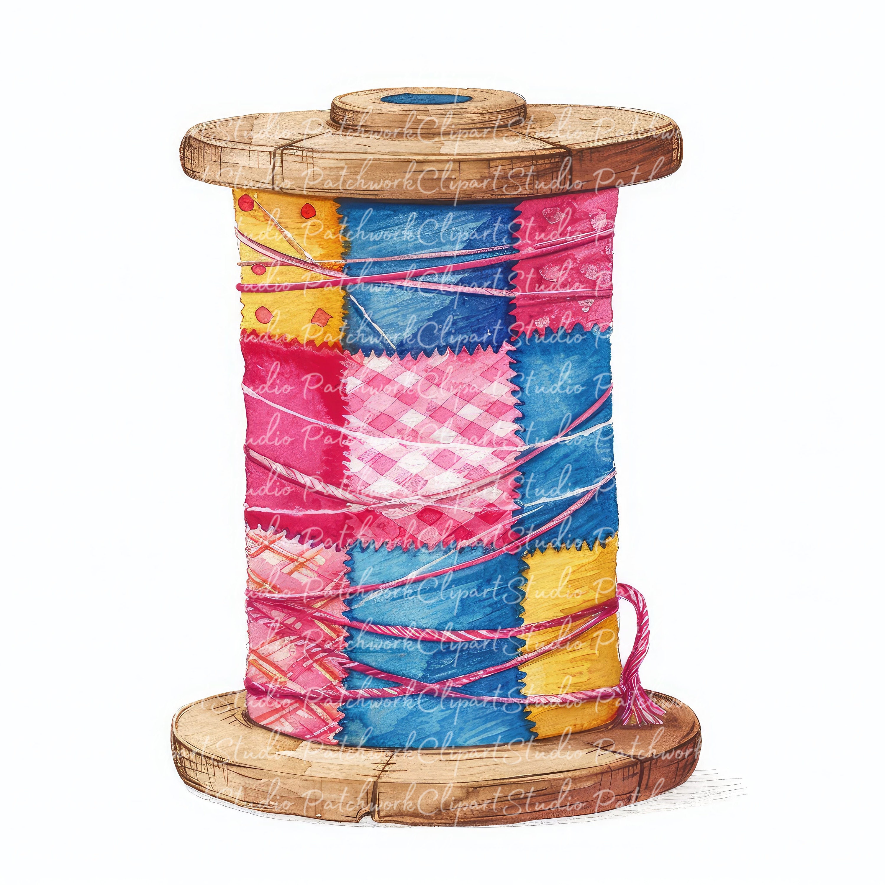 10 Spool of Thread Clipart Bundle, PNG & JPG, Printable Patchwork ...