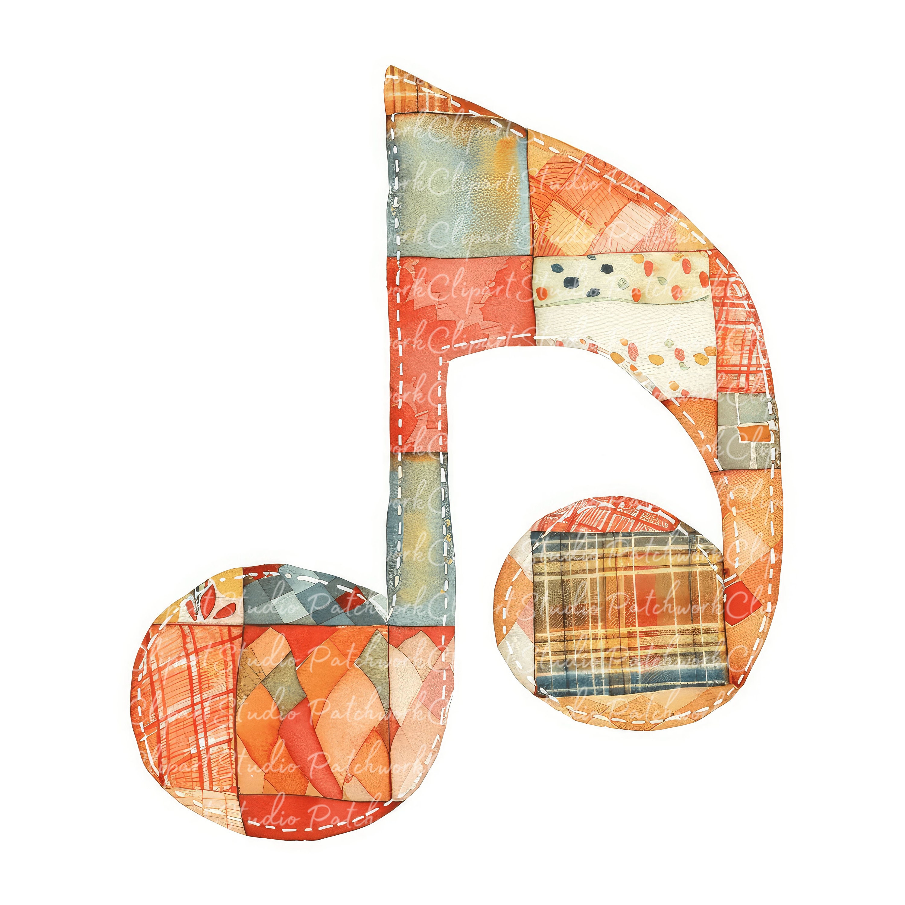 10 Musical Notes Clipart Bundle, PNG & JPG, Printable Patchwork ...