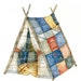 10 Tent Clipart Bundle, PNG & JPG, Printable Patchwork Tents ...