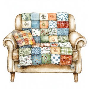 12 Quilted Winter Blanket Clipart Bundle, PNG & JPG, Printable ...