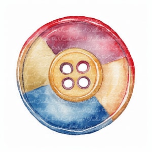 10 Buttons Clipart Bundle, PNG & JPG, Printable Patchwork Button ...