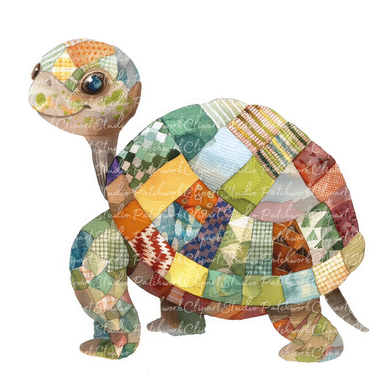 10 Turtle Clipart Bundle, PNG & JPG, Printable Patchwork Turtles ...