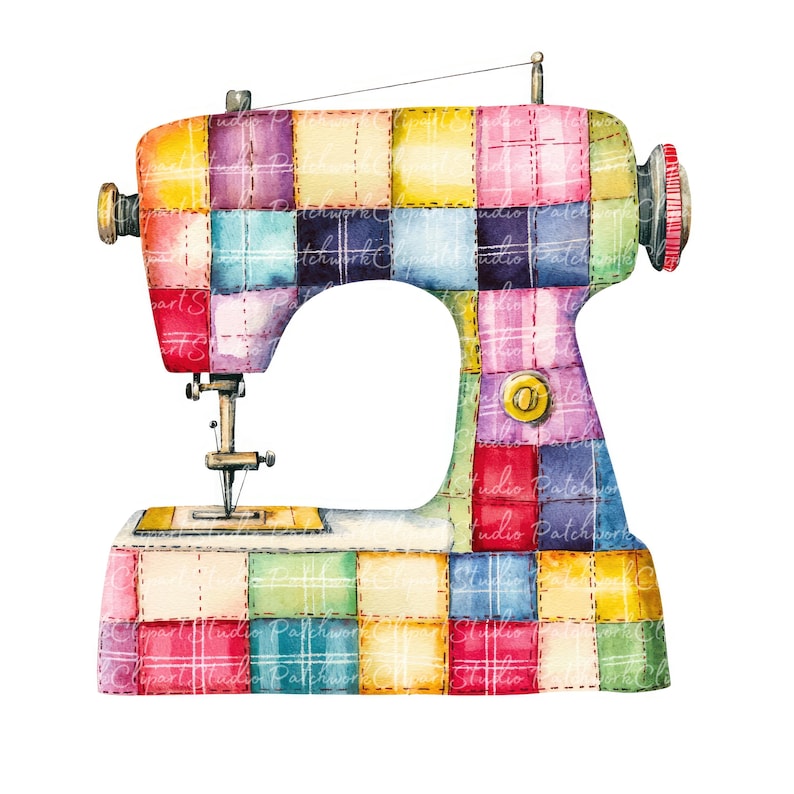 10 Cute Sewing Machine Clipart Bundle, PNG & JPG, Printable Patchwork ...
