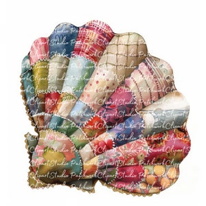 10 Shells Clipart Bundle, PNG & JPG, Printable Patchwork Shell ...