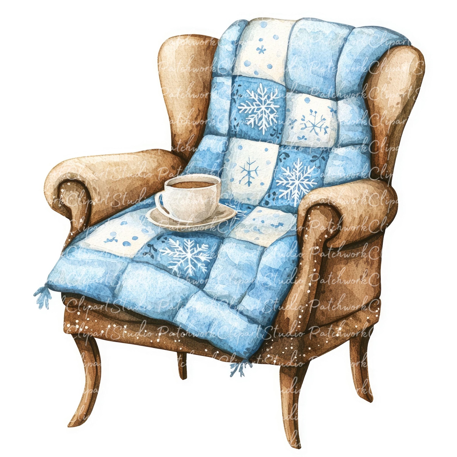 14 Quilted Blue Winter Blanket Clipart Bundle, PNG & JPG, Printable ...