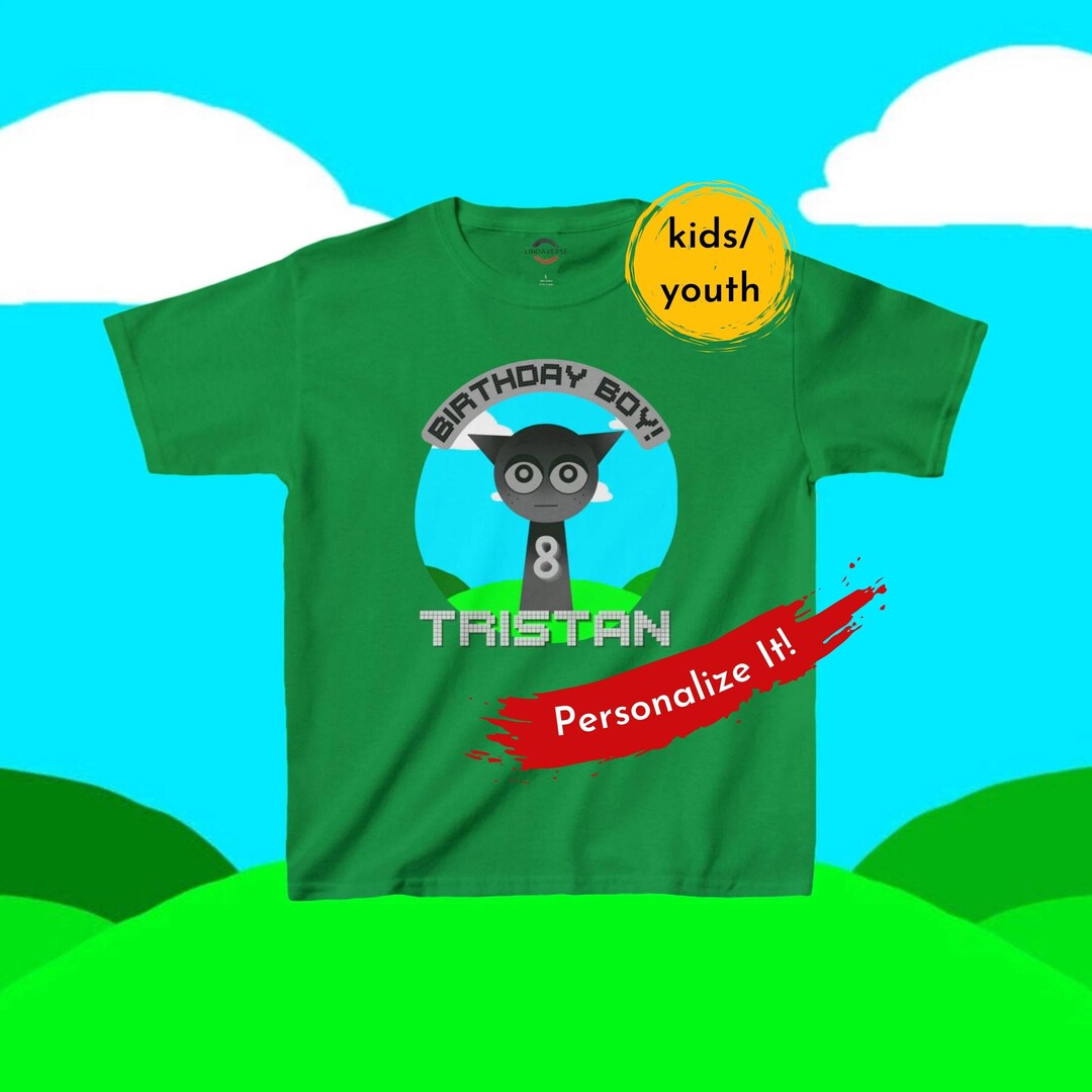 Personalized Birthday Kids Tee, Sprunki Custom Name Kids Shirt ...
