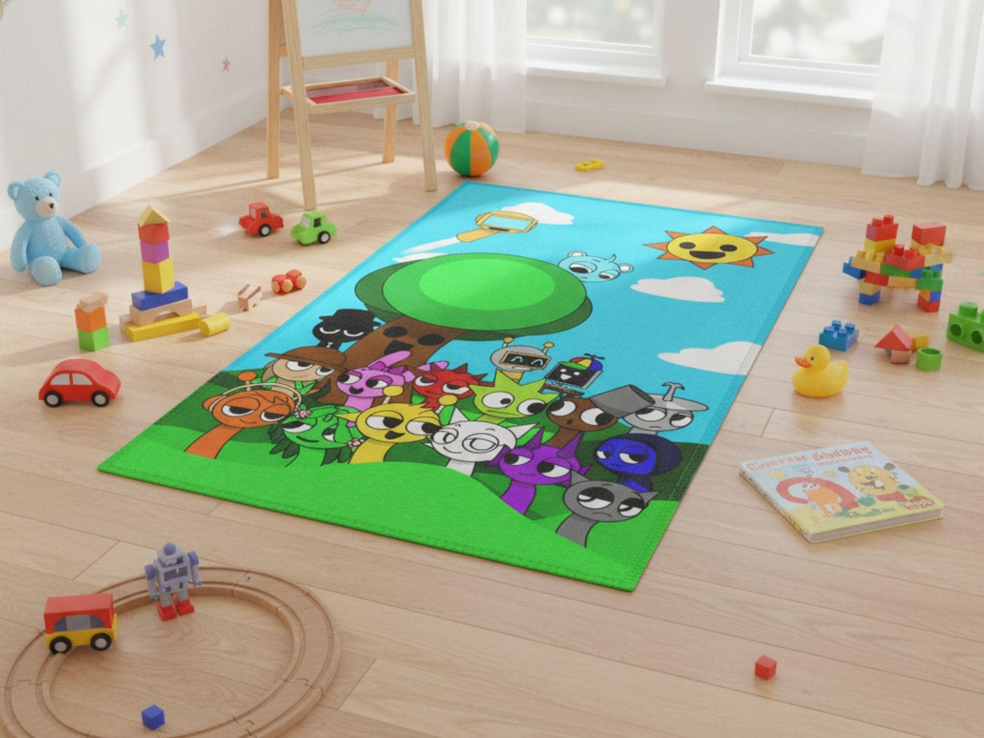 Sprunki Kids Carpet: Colorful Kids Playroom Area Rug, Fun Sprunki ...