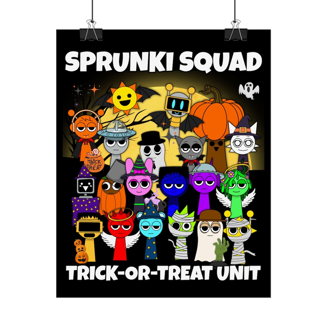 Halloween Kids Room Art: Sprunki Squad Rolled Poster - Etsy