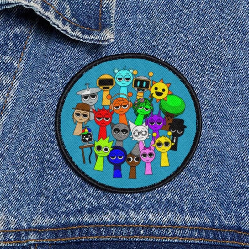 Sprunki Iron-on Patches, Colorful Characters, DIY Appliques, Fun ...