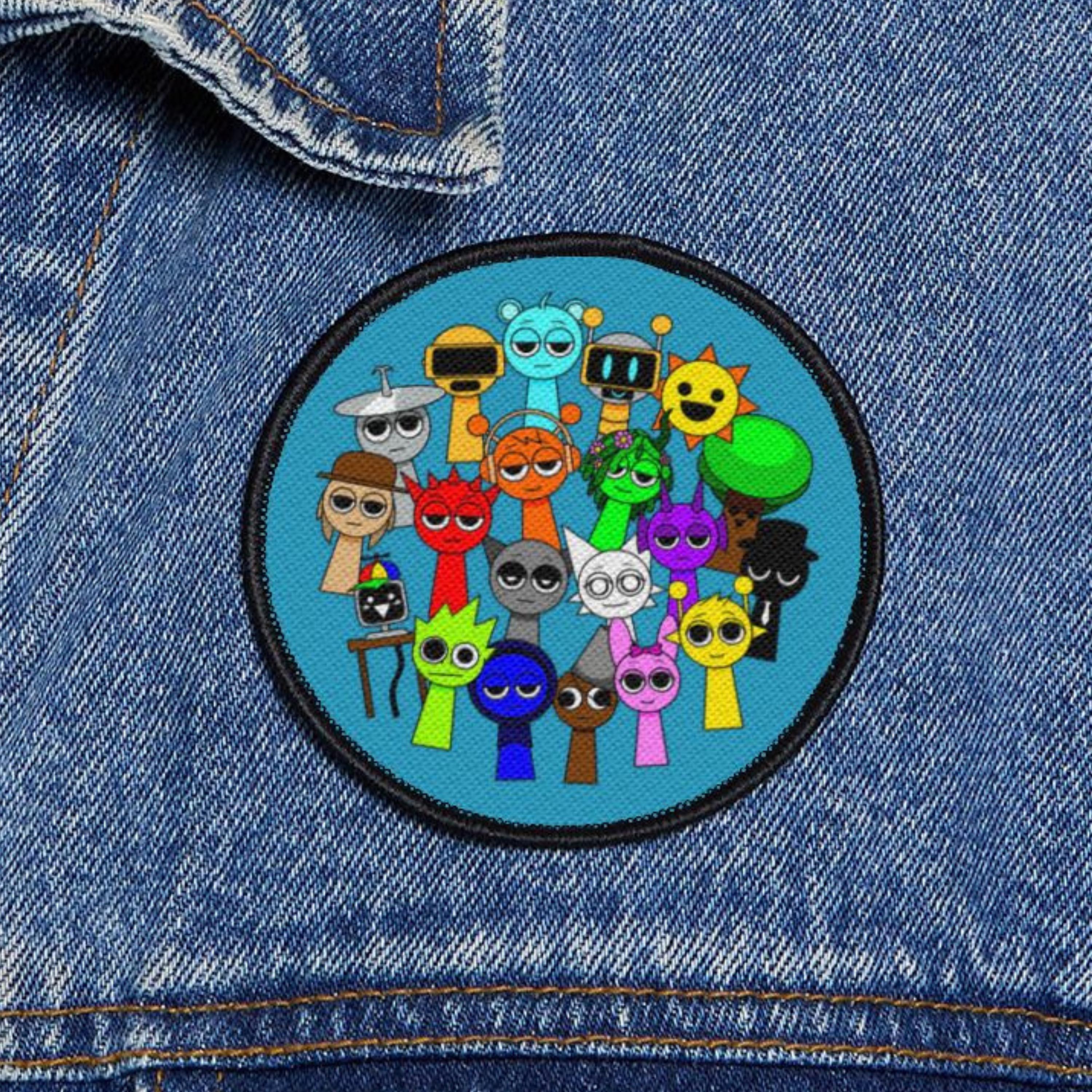 Sprunki Iron-on Patches, Colorful Characters, DIY Appliques, Fun ...