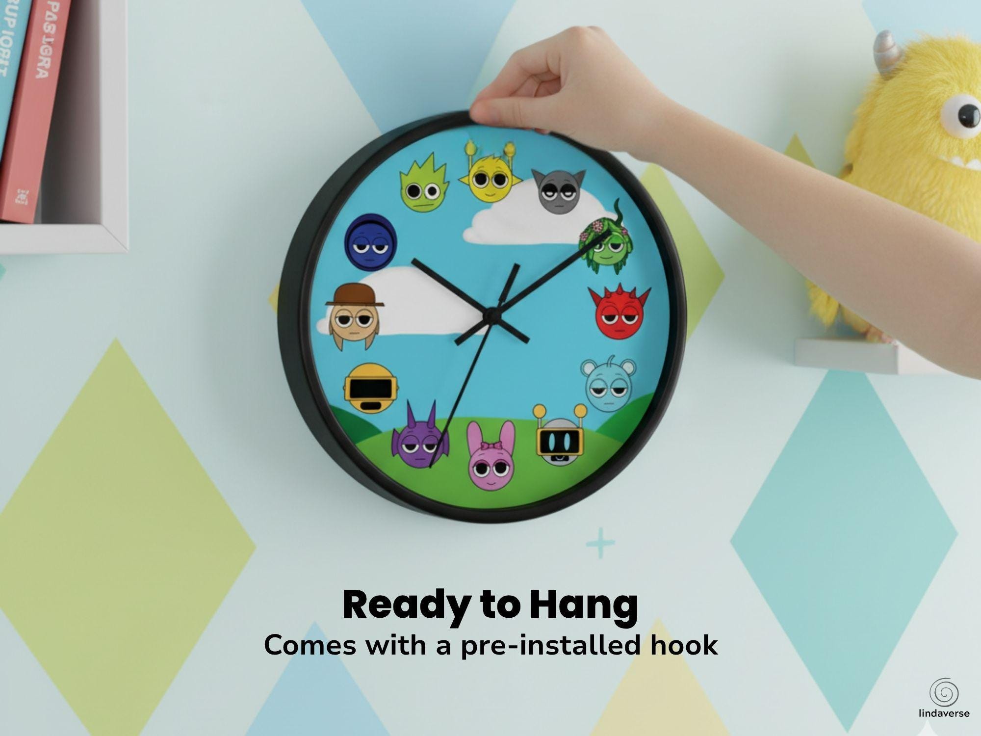 Sprunki Wall Clock: Fun Kids Room Decor, Cute Cartoon Clock for ...