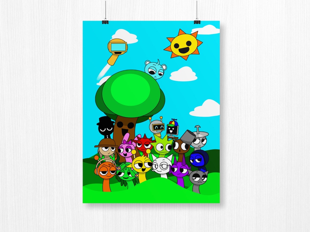 Sprunki Poster: Kids Bedroom Wall Art, Fun Colorful Room Decor for Kids ...