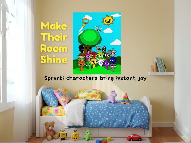 Póster de Sprunki: Arte mural para dormitorio infantil, decoración ...
