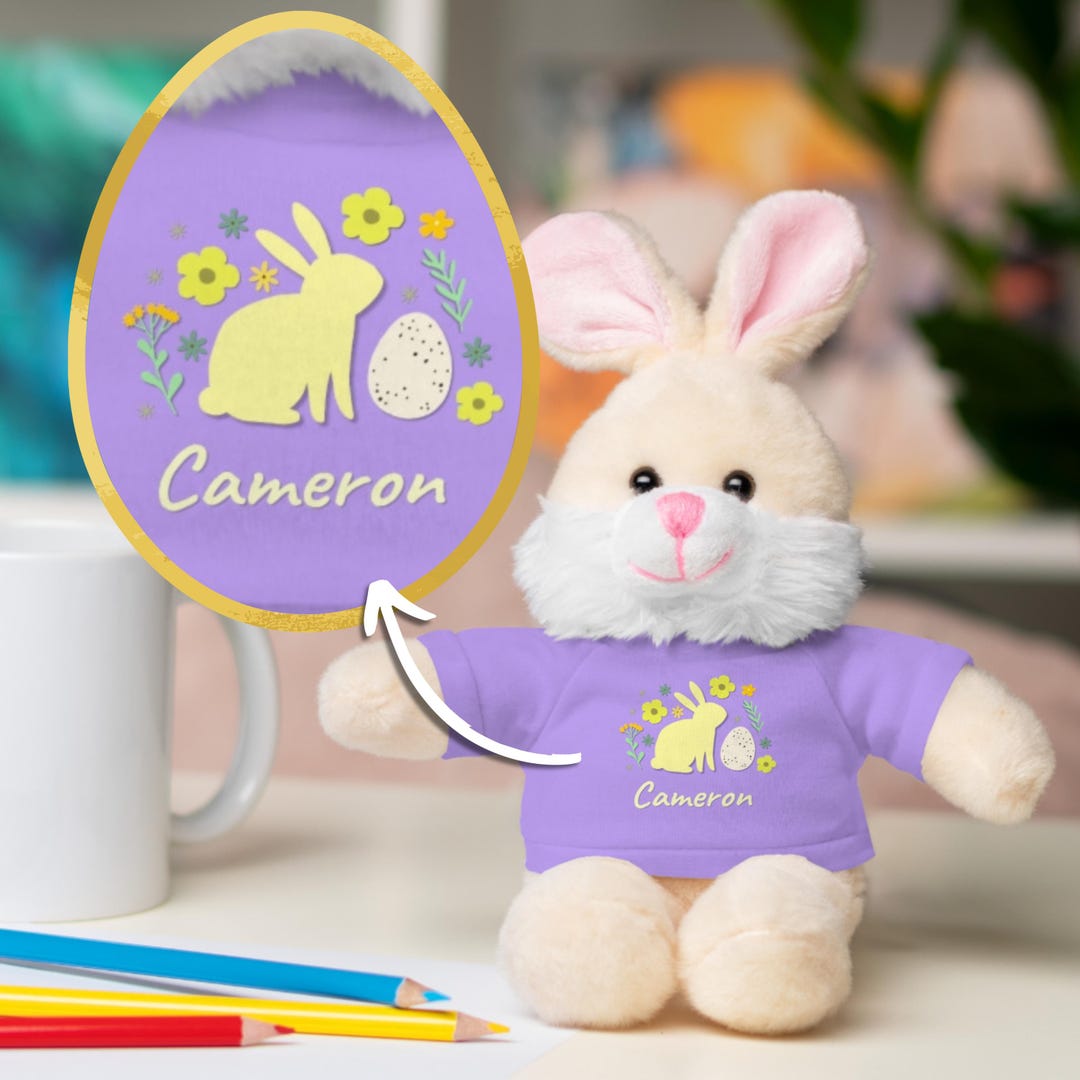 Personalized Easter Bunny, Stuffed Bunny With Tee, Soft Plush Rabbit ...