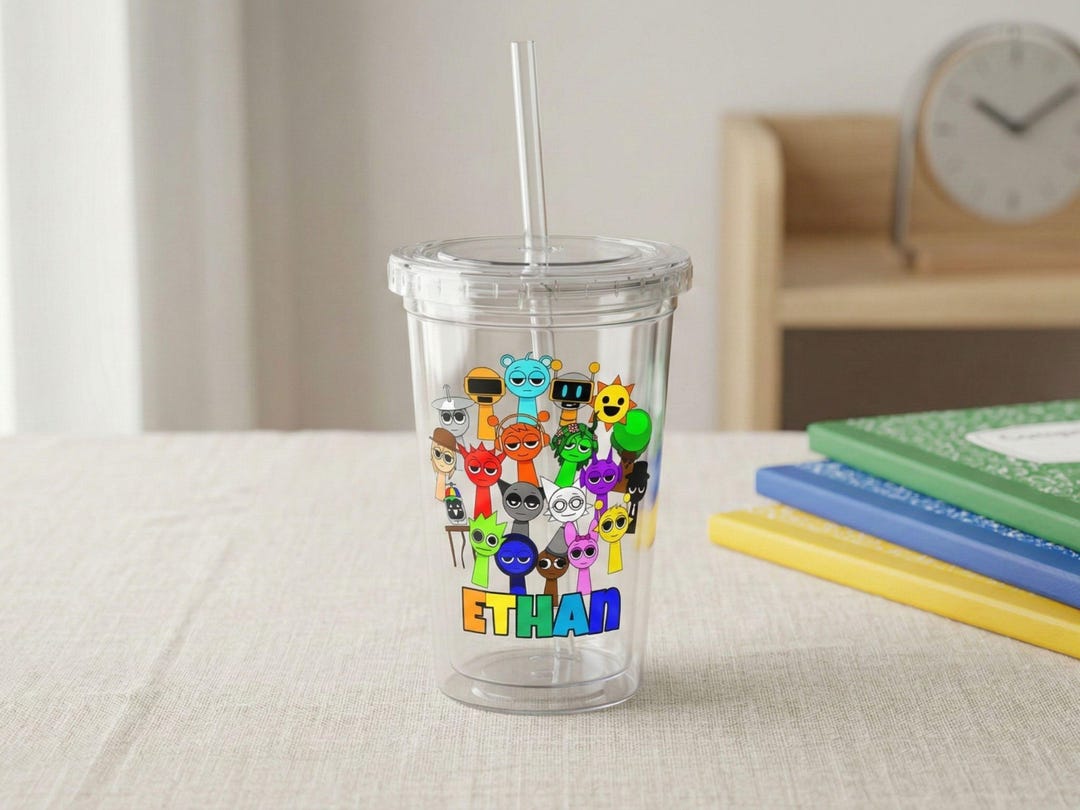 Personalized Sprunki Cup for Kids, Custom Name Acrylic Tumbler, Sprunki ...