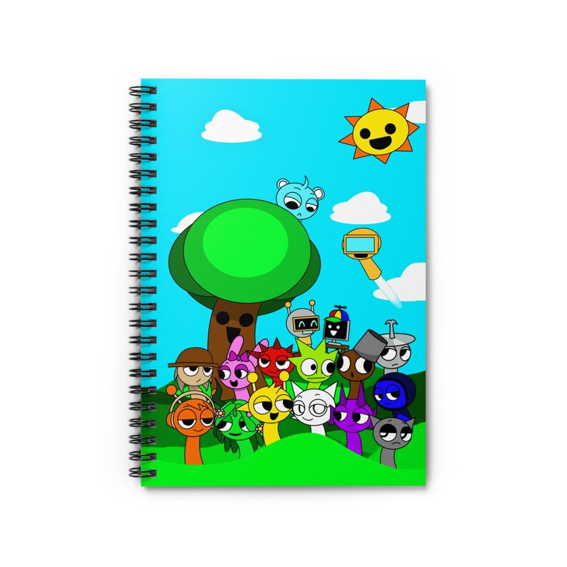 Sprunki Spiral Notebook, Personalized Journal, Colorful Ruled Line ...