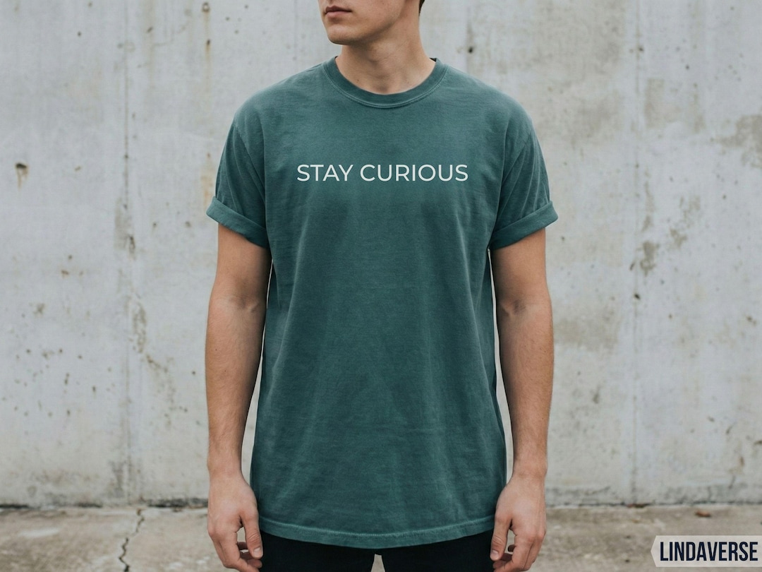 Stay Curious Shirt, Minimalist Quote T Shirt, Inspirational Graphic Tee ...