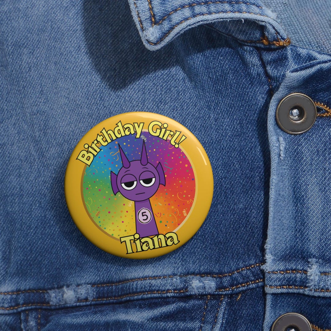 Custom Sprunki Pin Button, Personalized Birthday Boy or Birthday Girl ...