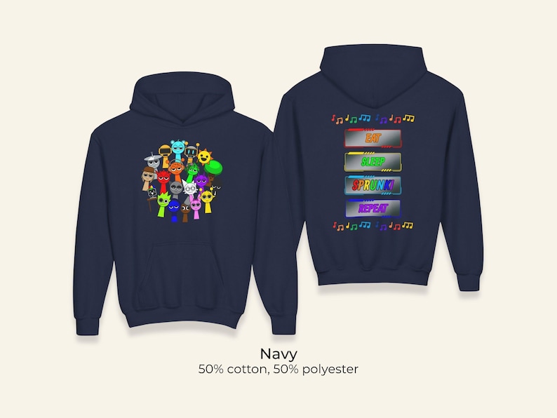 Sprunki Kids Hoodie, Eat Sleep Sprunki Repeat, Youth Pullover ...