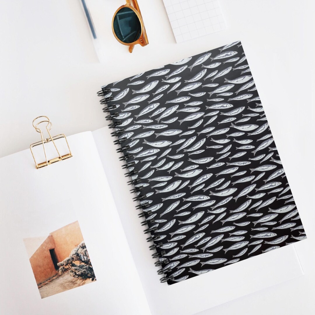 Sardine Design Spiral Notebook: Fish Pattern Journal - Etsy