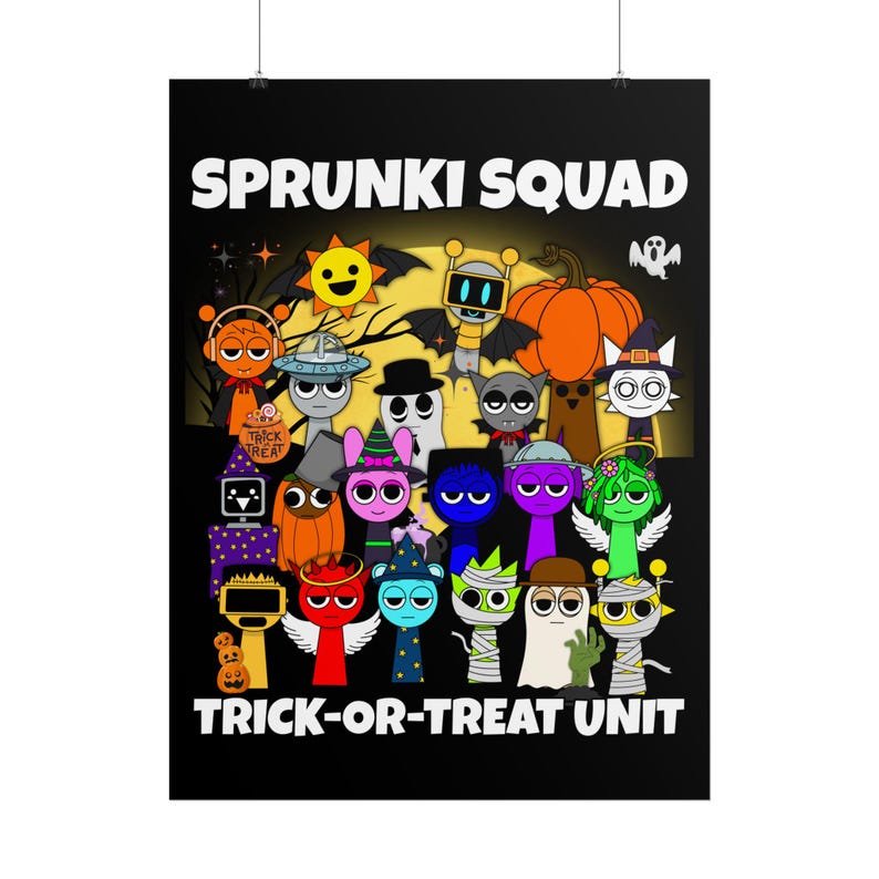 Halloween Kids Room Art: Sprunki Squad Rolled Poster - Etsy