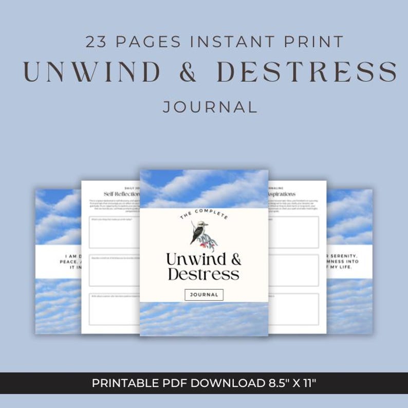 Un-wind and Destress | Journal | Printable | Goals | Positivity ...