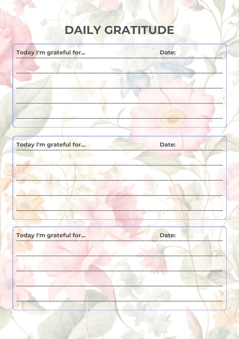 Gratitude | Journal | Printable | Daily Gratitude | Instant Download ...