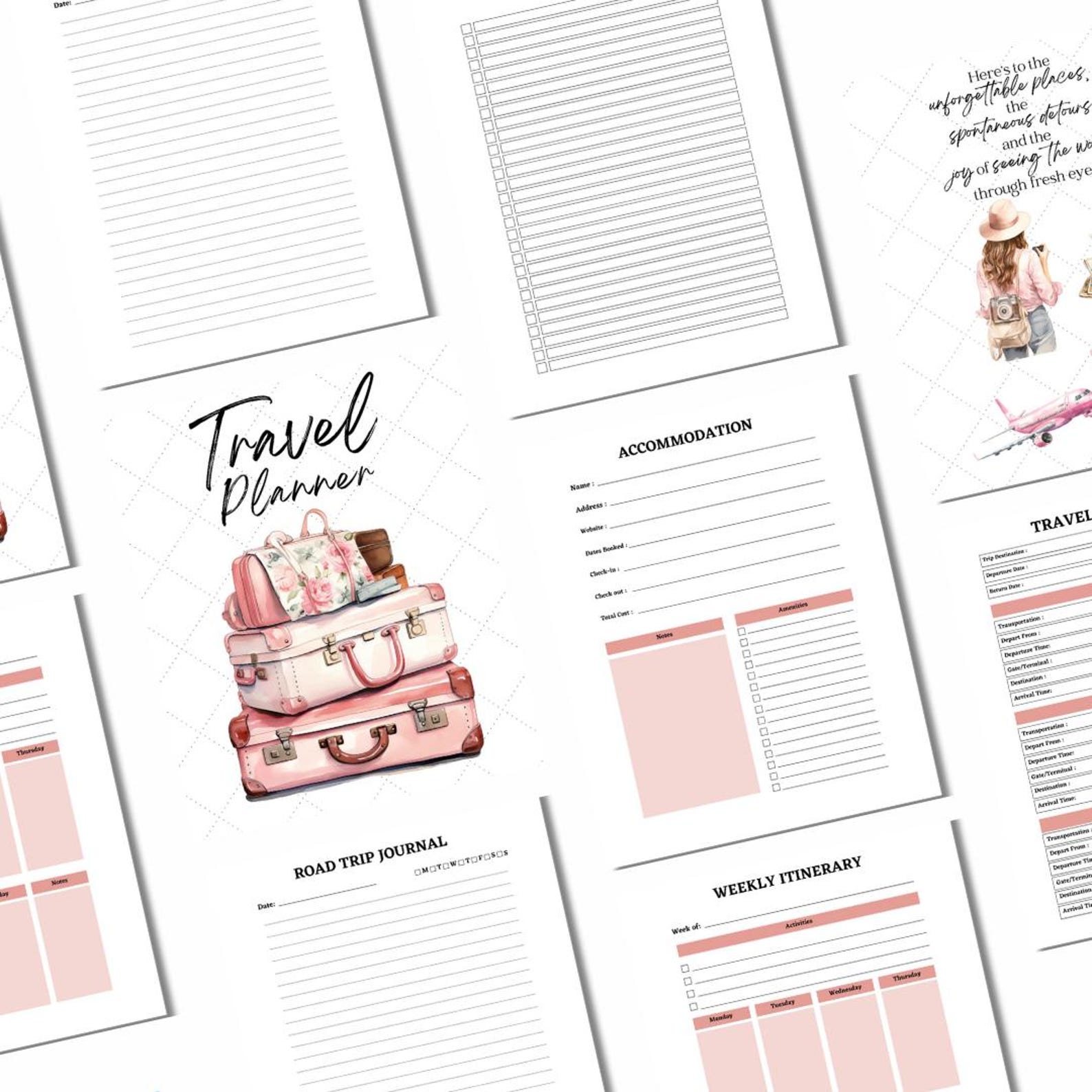 Travel Planner | Road Trip | Printable | Trip Planning | Weekly ...