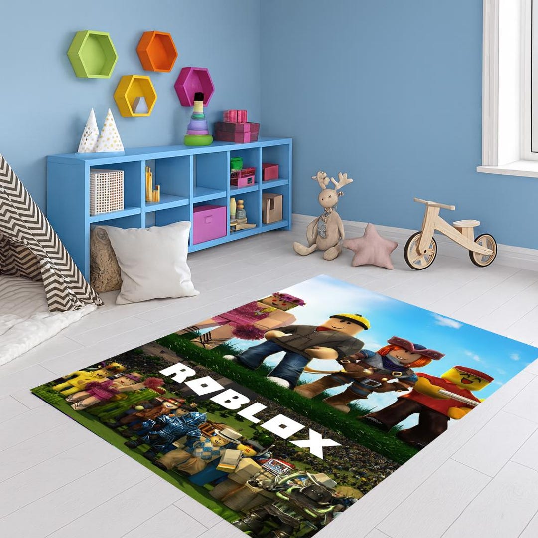 Custom Roblox Rug – Personalized Kids Gamer Room Decor, Washable ...