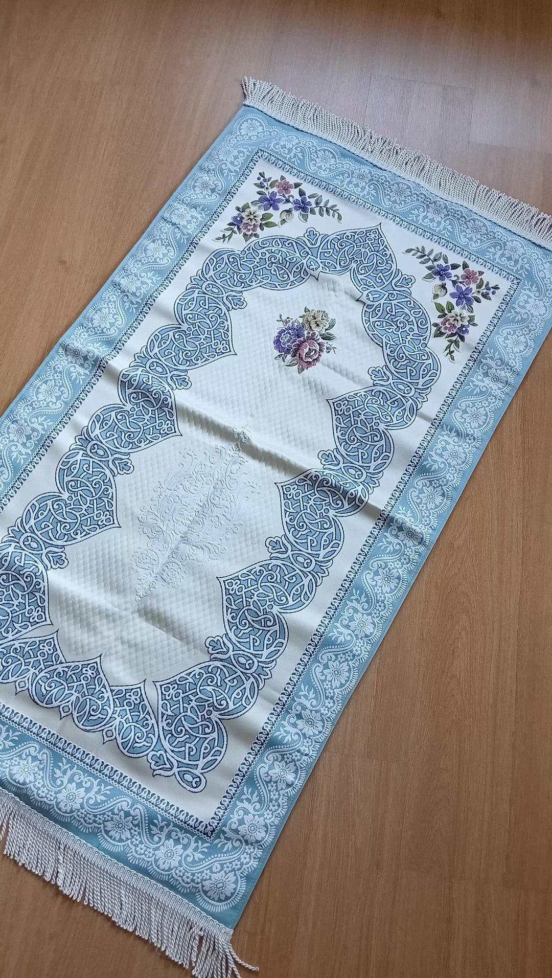 Prayer Mat, Blue Prayer Rug, Sajadah, Lined Prayer Mat, Custom Gift for ...