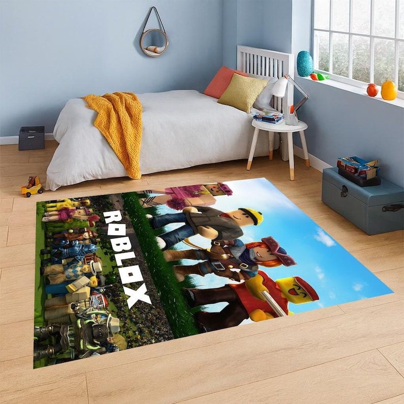 Custom Roblox Rug – Personalized Kids Gamer Room Decor, Washable ...
