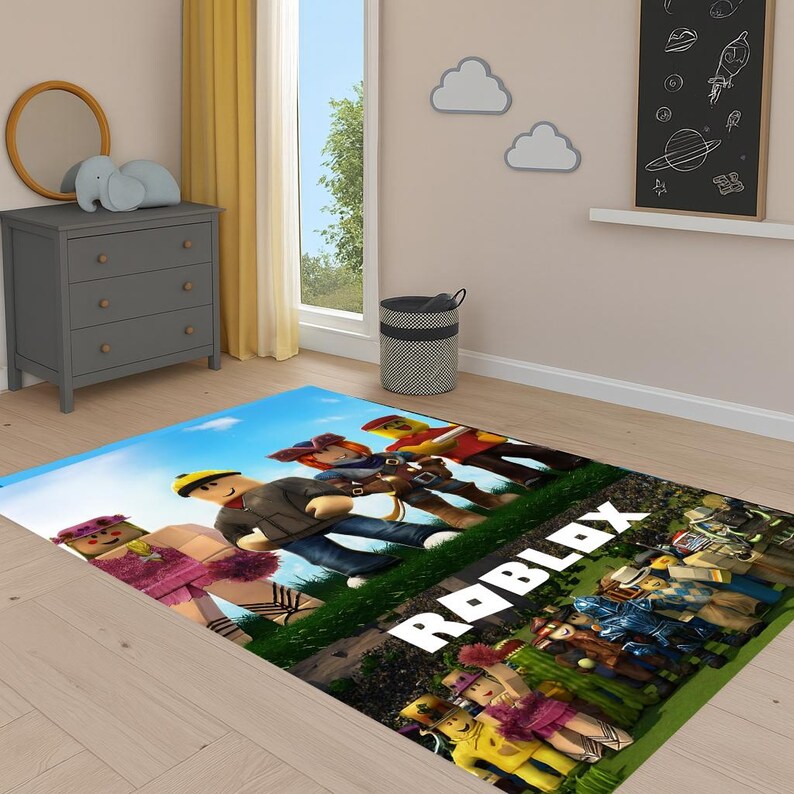 Custom Roblox Rug – Personalized Kids Gamer Room Decor, Washable ...