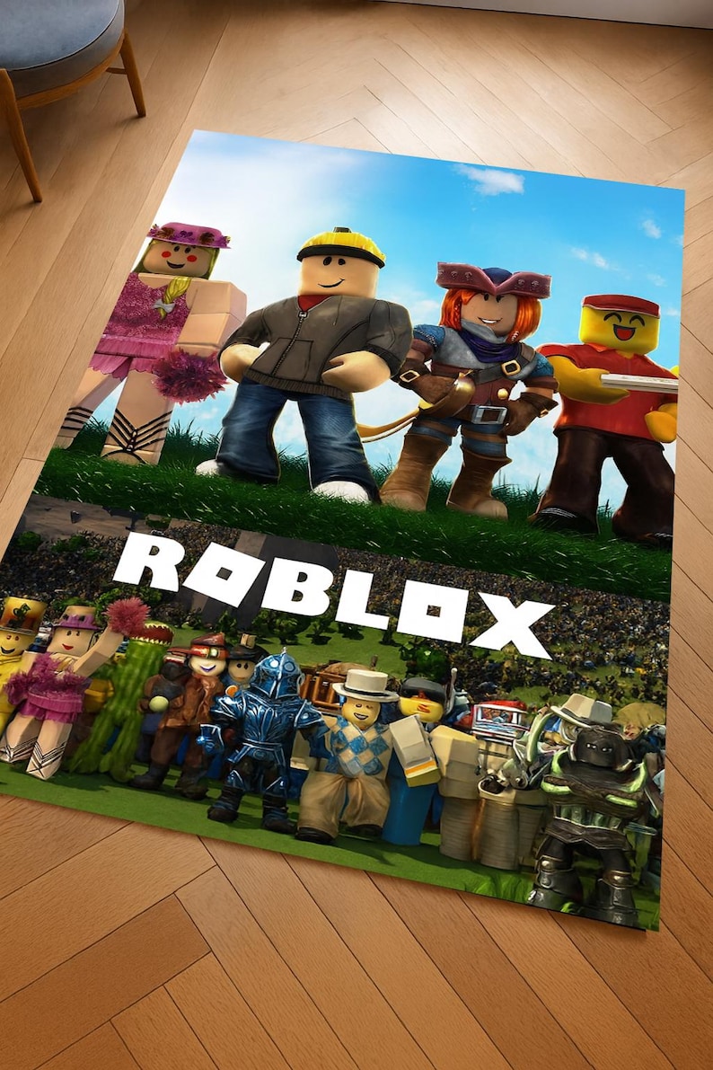 Custom Roblox Rug – Personalized Kids Gamer Room Decor, Washable ...