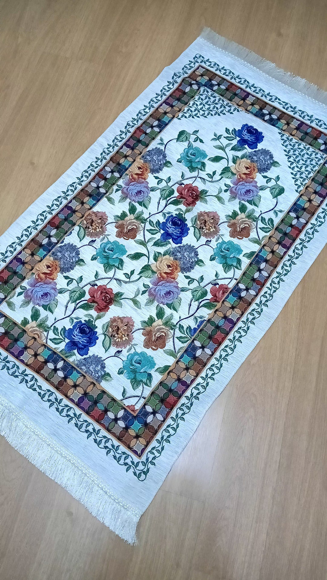Prayer Mat, Islamic Rug, Flowered Prayer Mat, Sajadah, Custom Gift for ...