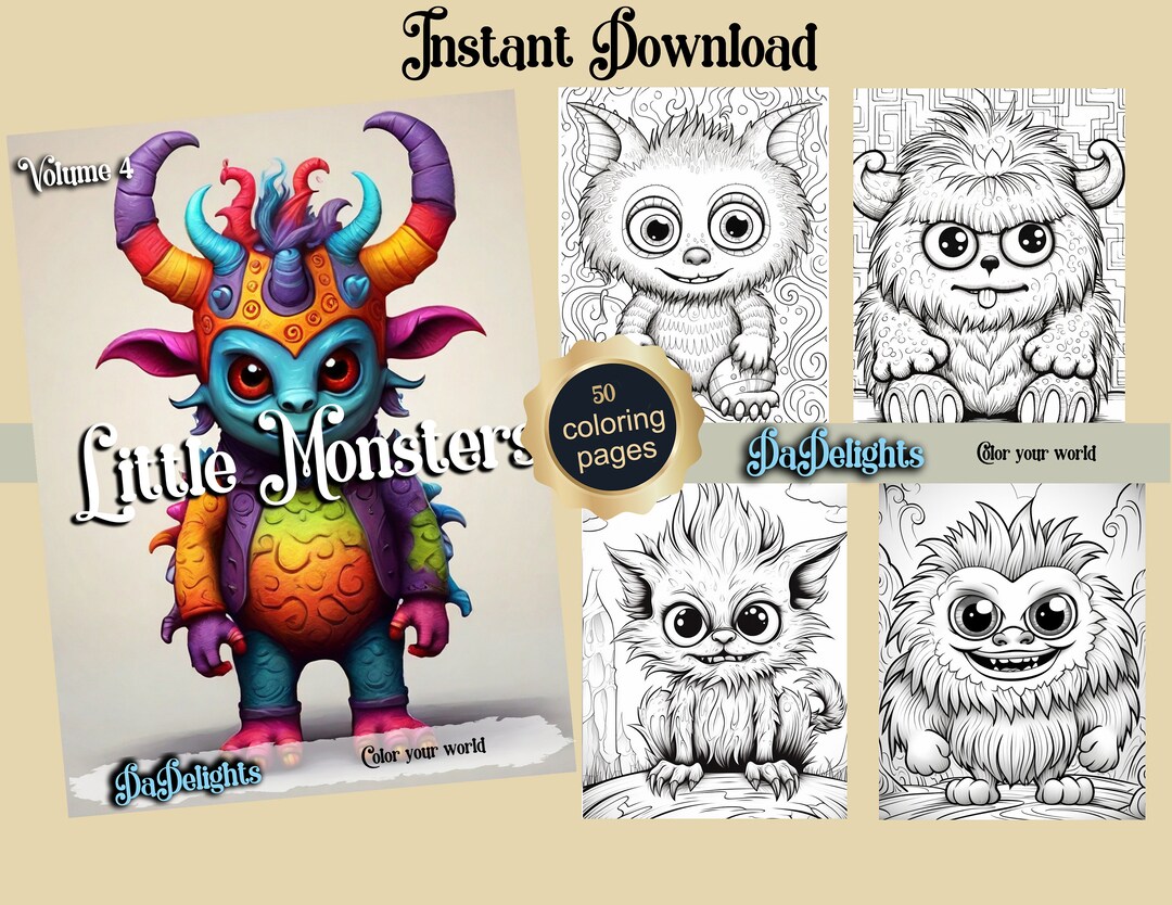 Little Monsters Volume 4 - Coloring Book Pages - Edit, Print, Save From ...
