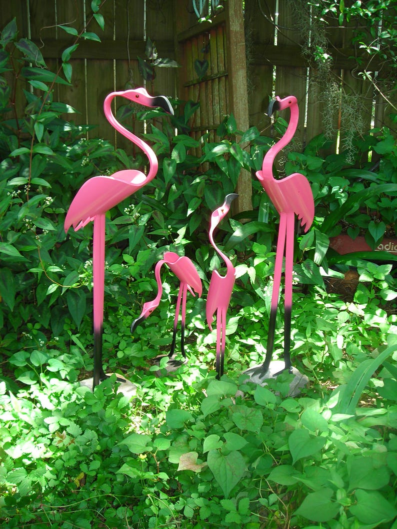 Flamingo Family of Four PVC Bird Adults Are 23 Tall - Etsy