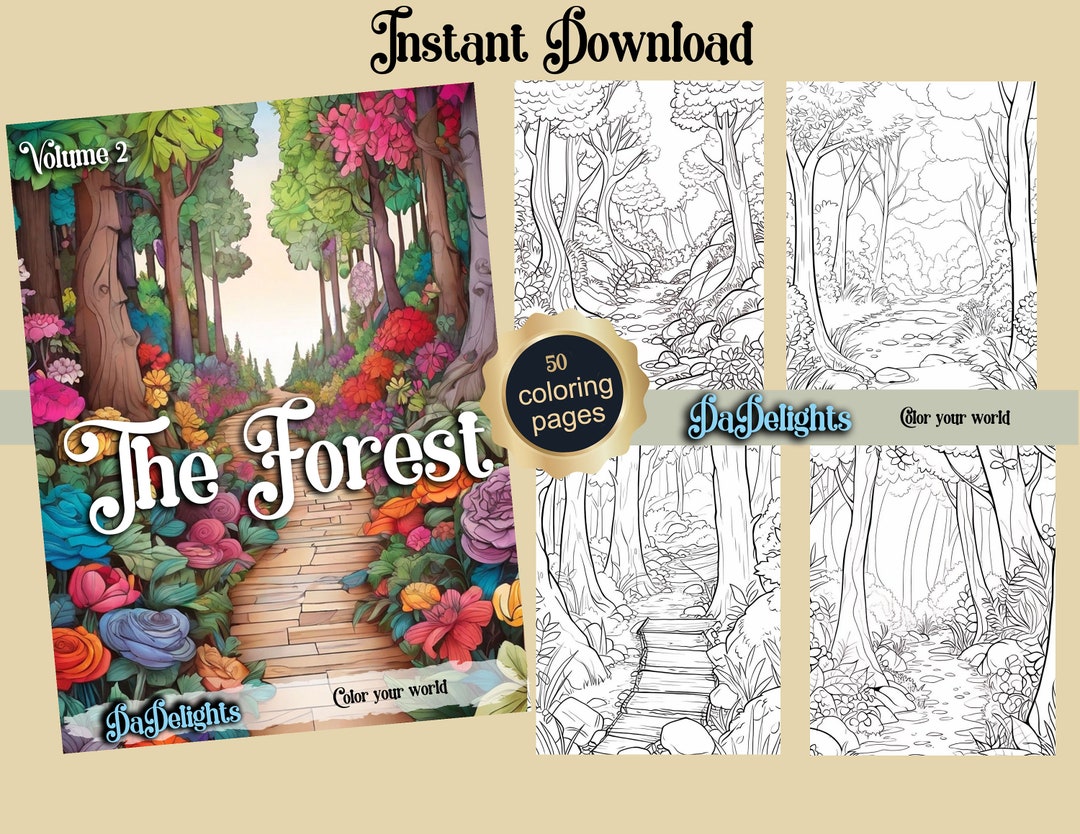 The Forest Volume 2 Coloring Book Pages Edit, Print, Save From Canva ...