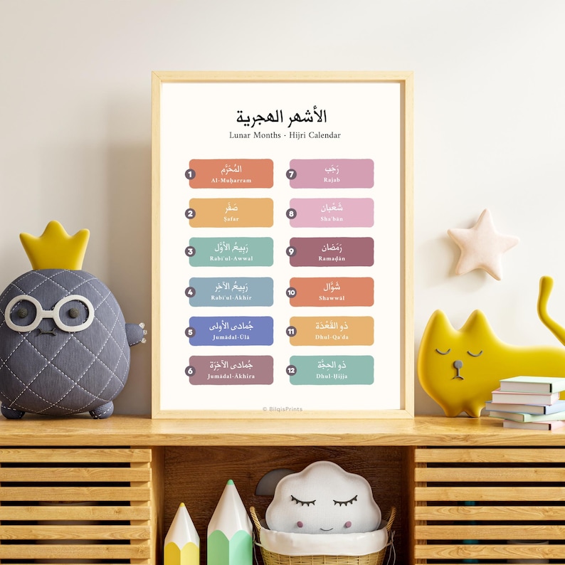 Arabic Lunar Calendar | Months of the Year | Islamic Hijri Calendar ...