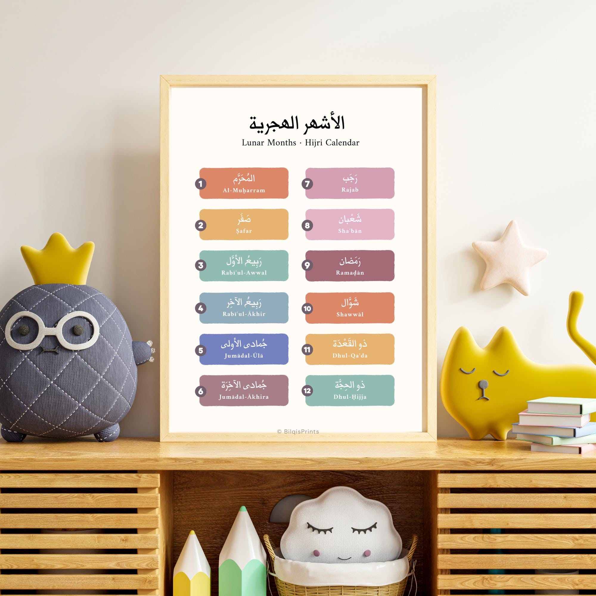 Arabic Lunar Calendar Months of the Year Islamic Hijri Calendar Islamic ...