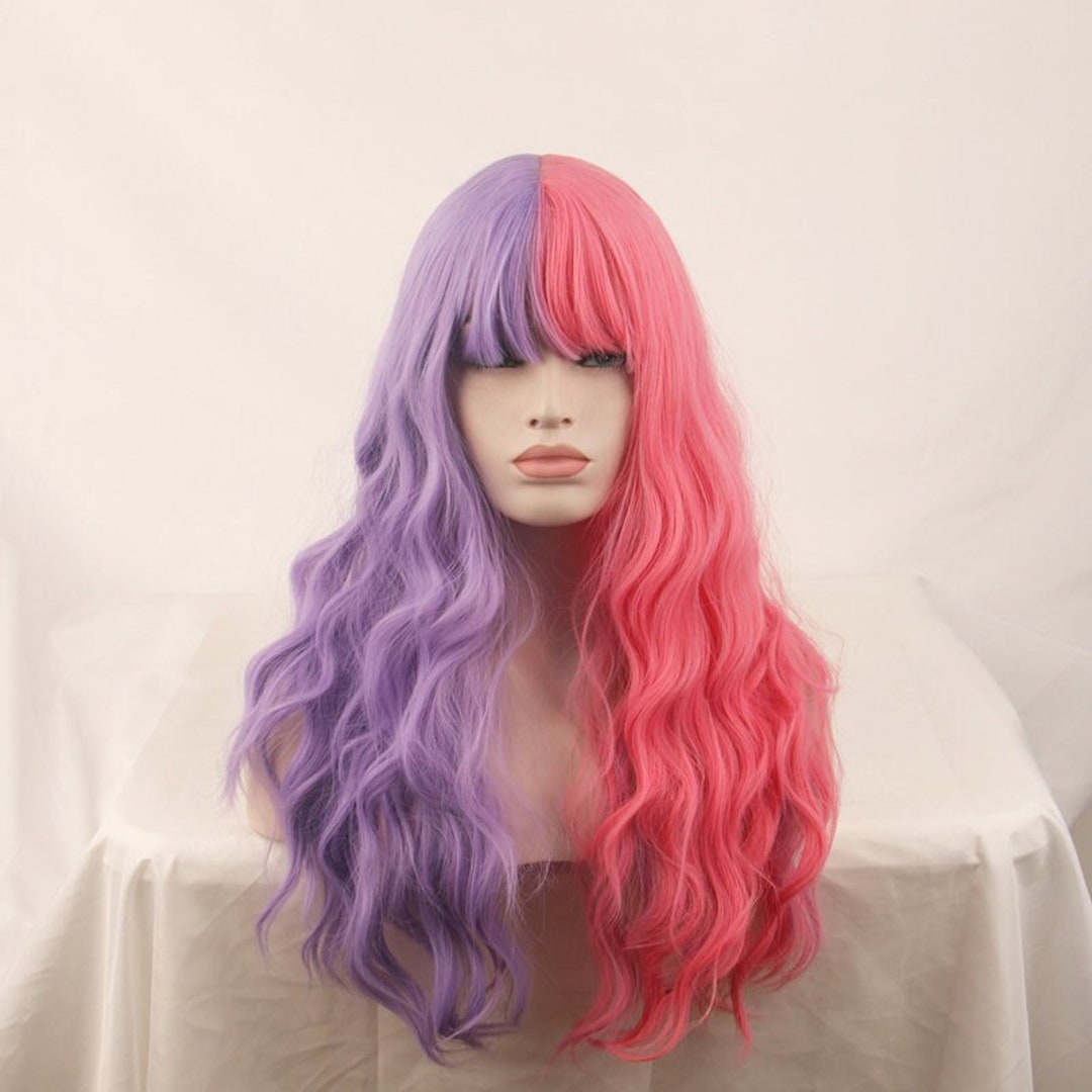 Gradient Color Block Wigs | European and American Wigs | Full Headset ...
