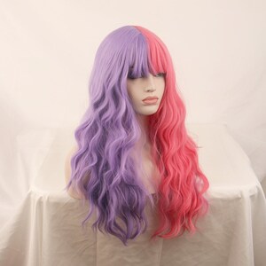 Gradient Color Block Wigs | European and American Wigs | Full Headset ...