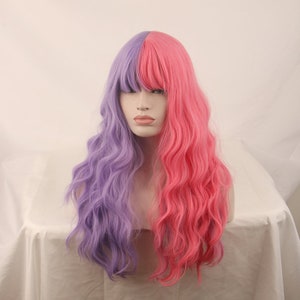 Gradient Color Block Wigs | European and American Wigs | Full Headset ...