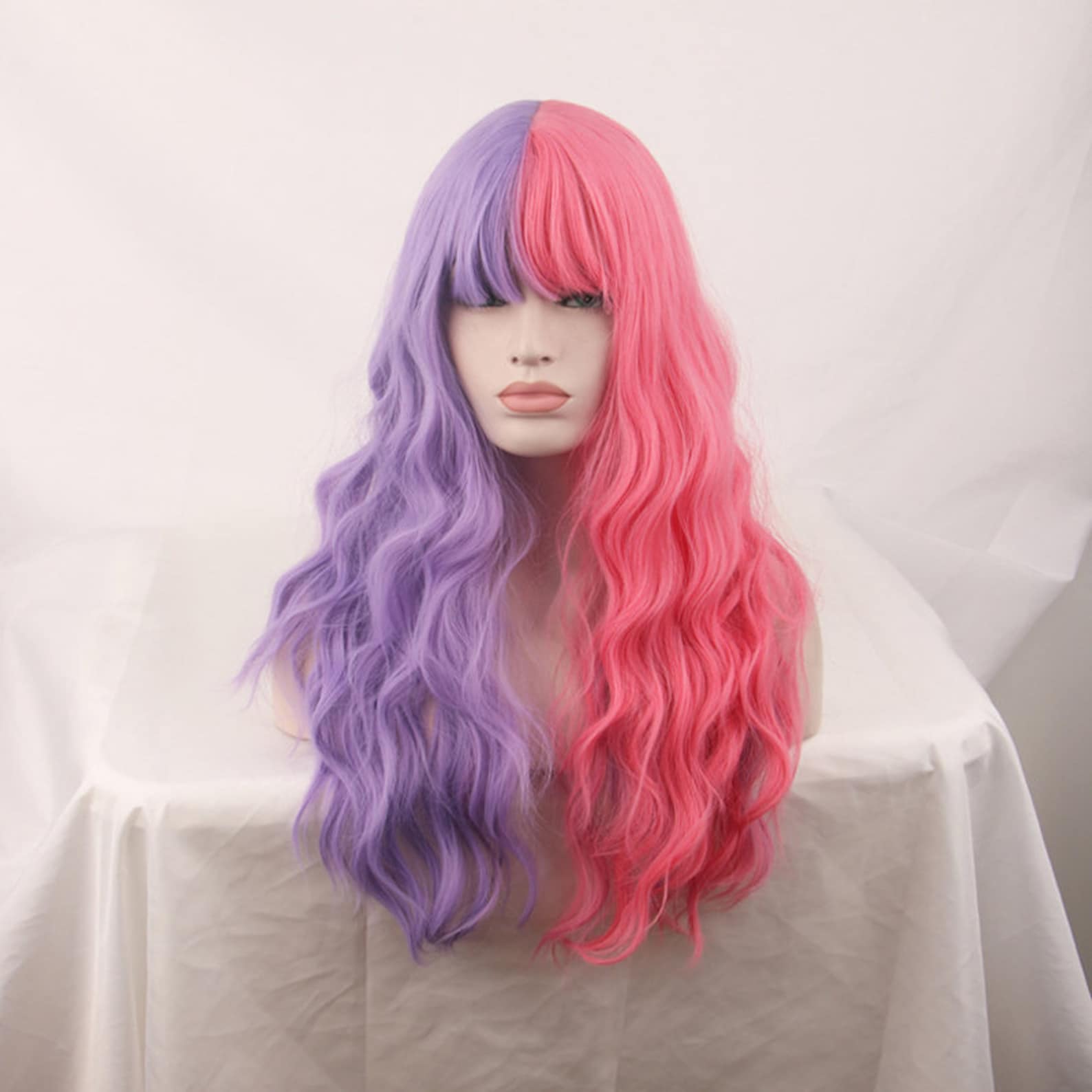 Gradient Color Block Wigs | European and American Wigs | Full Headset ...