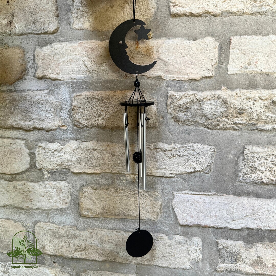 Moon Design Metal Wind Chime, Memorial Gift & Garden Bells, Unique ...